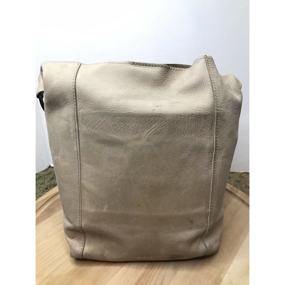 Able | Bags | Able Leather Fog Beige Bone Tote Shoulder Bag | Poshmark